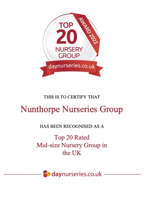 We have been rated in the Top 20 Day Nursery groups in the UK ...